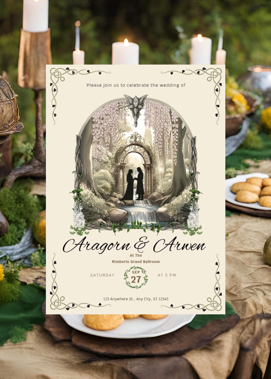 Lord of the Rings Inspired Wedding Invitation Template: Rivendell RSVP ...
