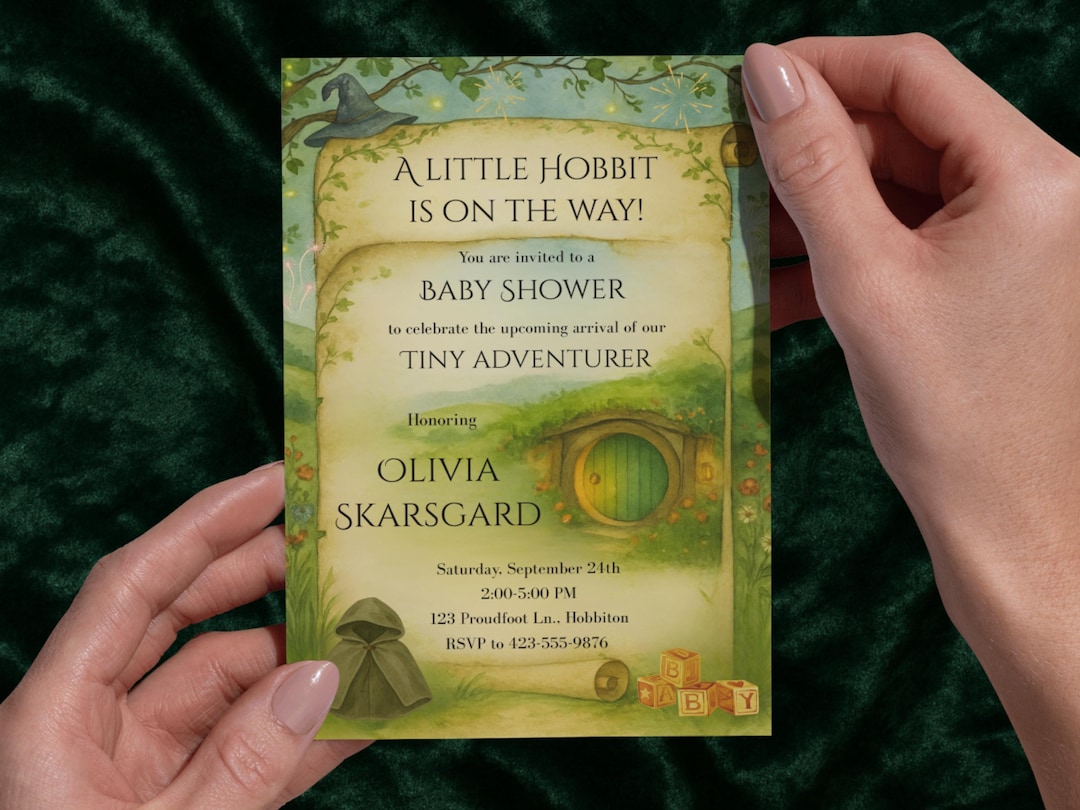 Hobbit Baby Shower Invitation, Baby Shower Invitation Template, LOTR ...