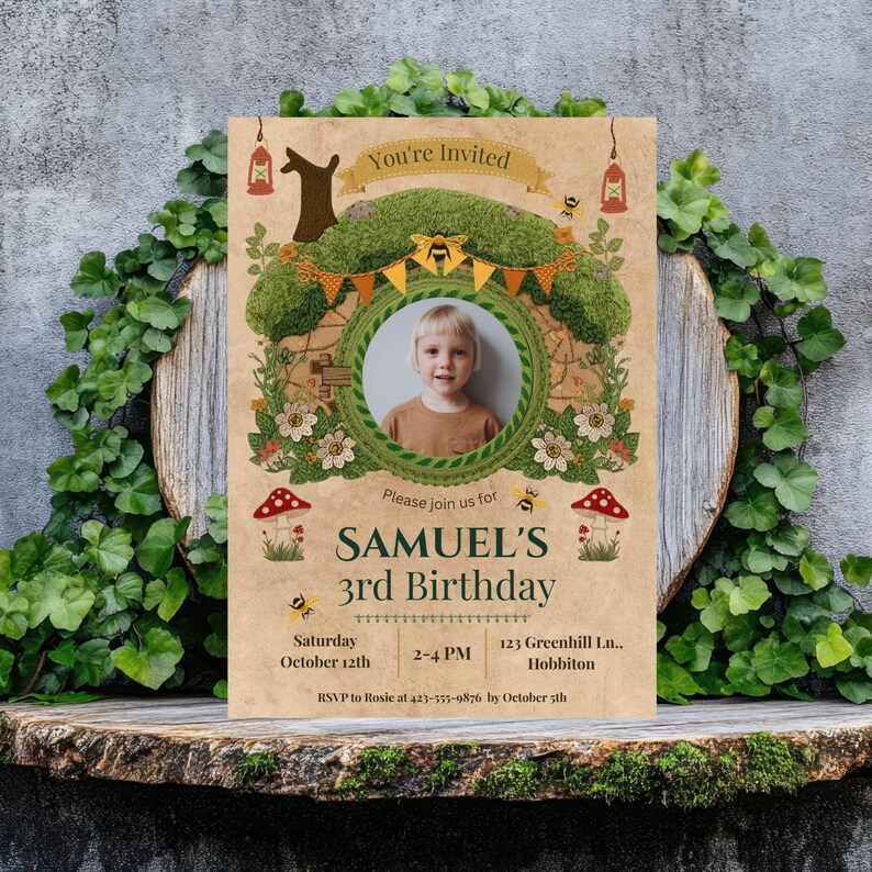 Hobbit Hole Birthday Invitation | LOTR Inspired| Kids Party ...