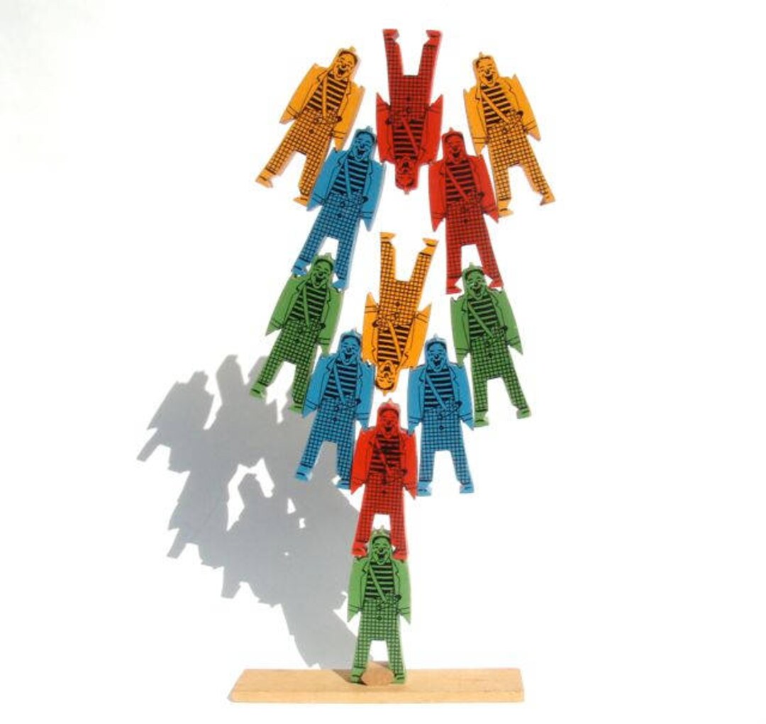 Vintage Stacking Interlocking Wood Clowns Circa 1960s - Etsy