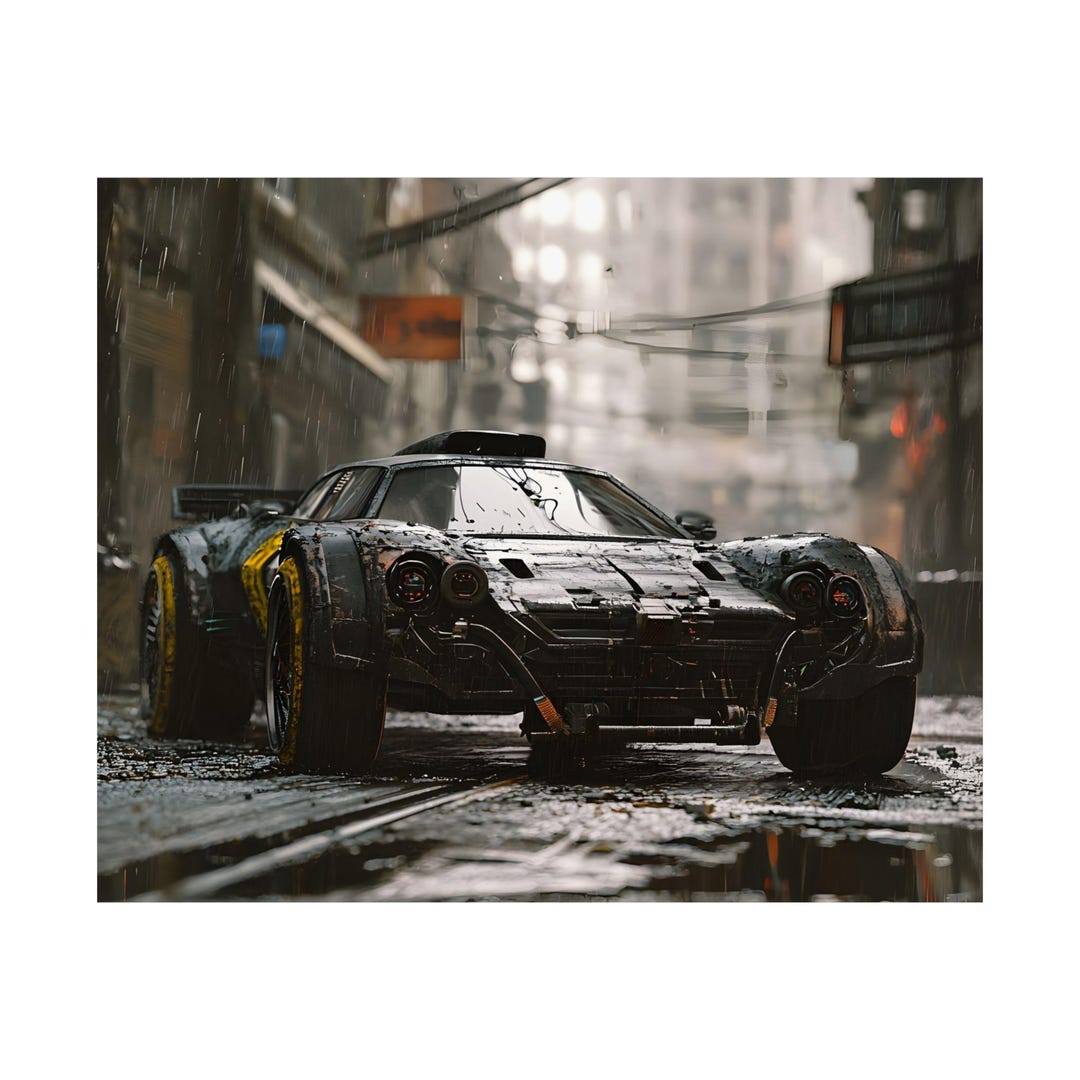 Rugged Cyberpunk Car Art Print | Urban Wall Decor, Automotive Poster ...