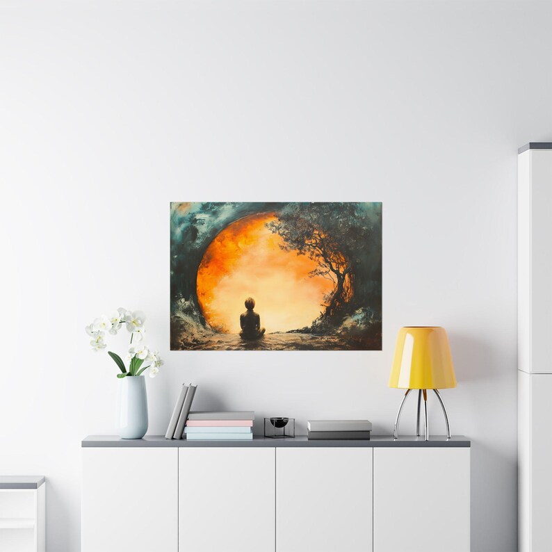 Serene Sunset Satin Poster, Tranquil Wall Art for Home Decor, Dreamy ...