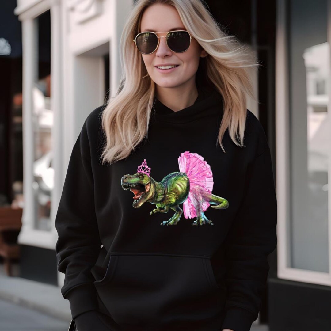 Ballerina T-rex Sweater, Dinosaur With Tutu Hoodie, Girls Jurassic Park ...
