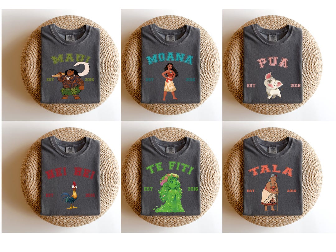 Moana 2 Movie Shirts, Matching Moana Characters Tees, Comfort Colors ...