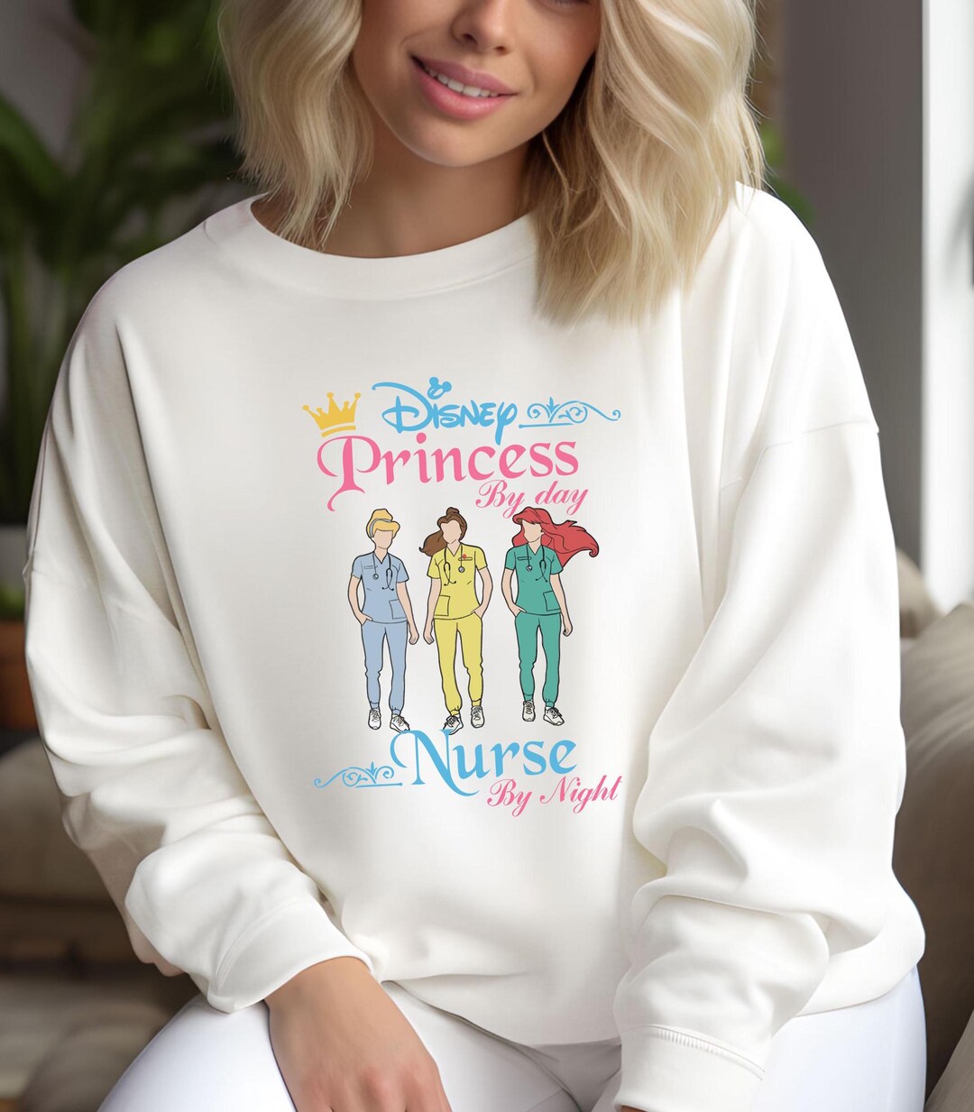 Princess Cinderella Ariel Belle Nurse Hoodie, Disney Princess Nurse ...