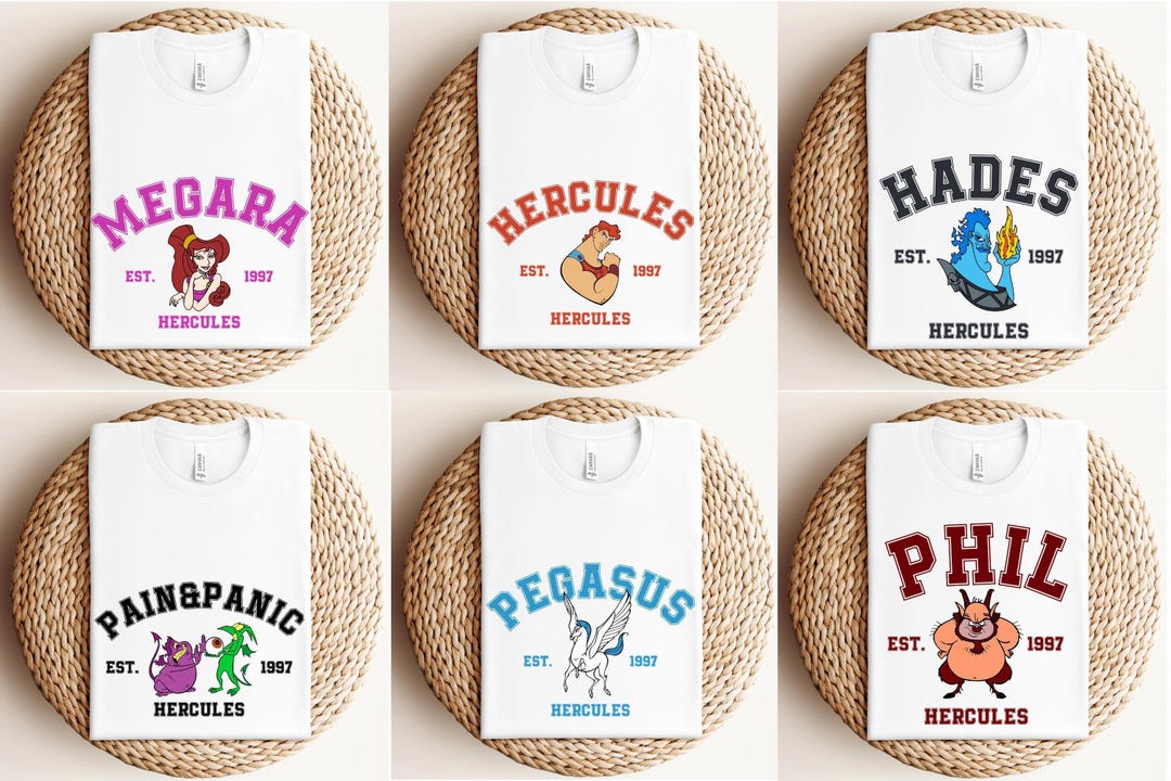 Hercules Matching Group Shirts, Disney Hercules Movie All Characters ...