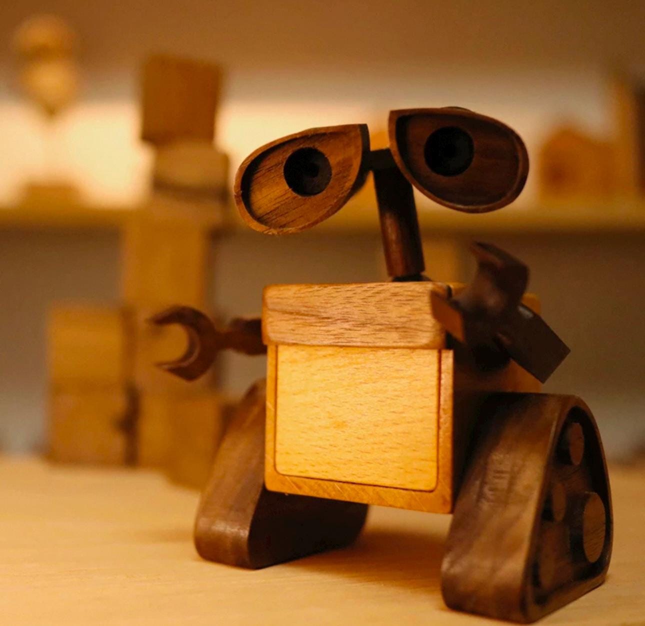Wooden Robot Toy | Handmade Mechanical Automaton | Unique Collectible ...