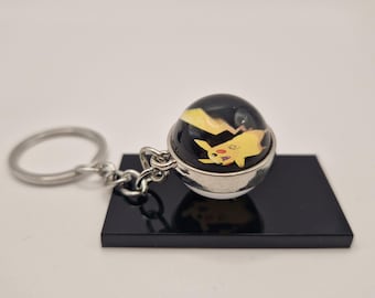 Pokemon Pika, Retro Anime Inspired Magnifying Orb Keychain, Keyring ...