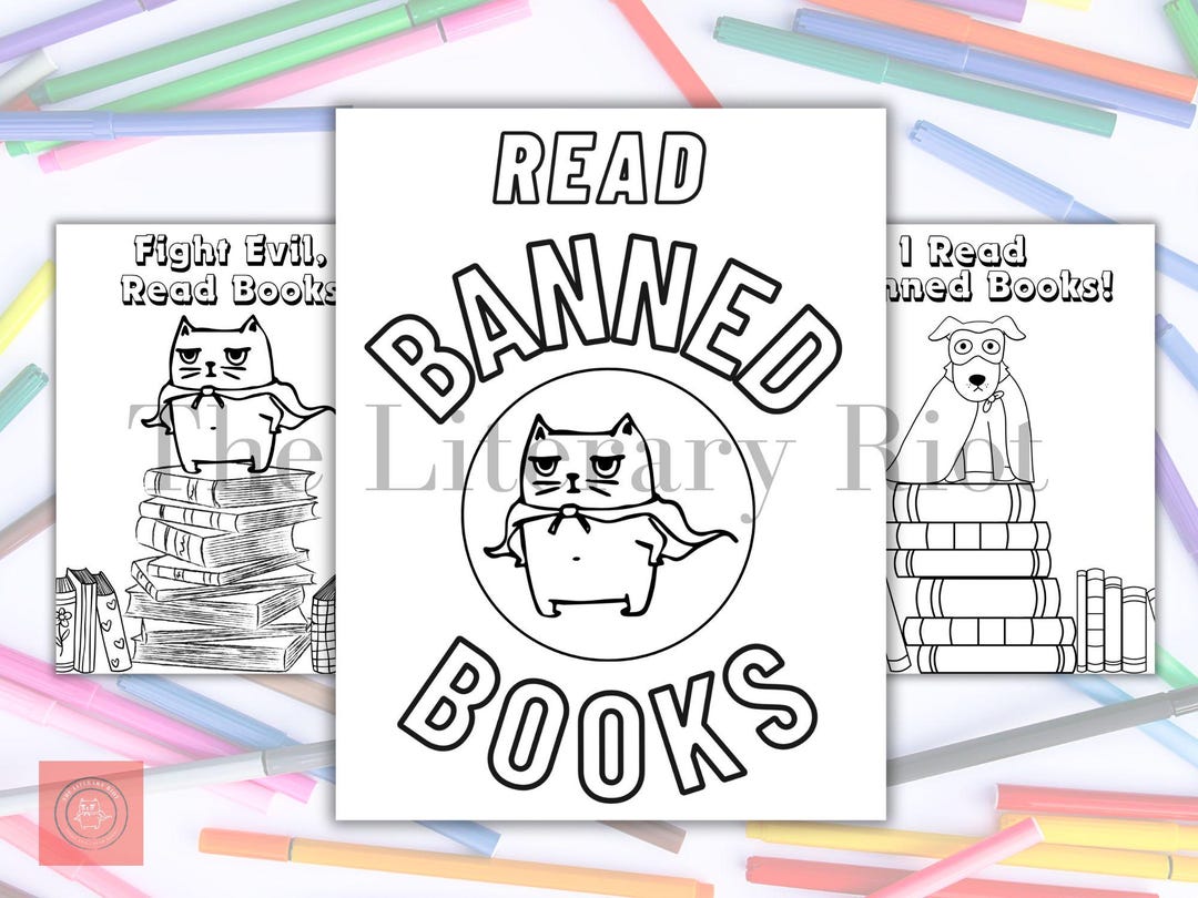 Banned Books Coloring Pages: Activist Art (digital Download) - Etsy