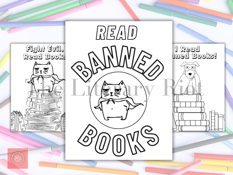 Banned Books Coloring Pages: Activist Art (digital Download) - Etsy