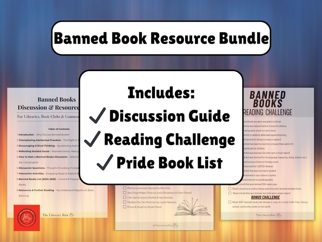 Banned Books Resource Bundle: Reading Challenge, Book Club (digital ...