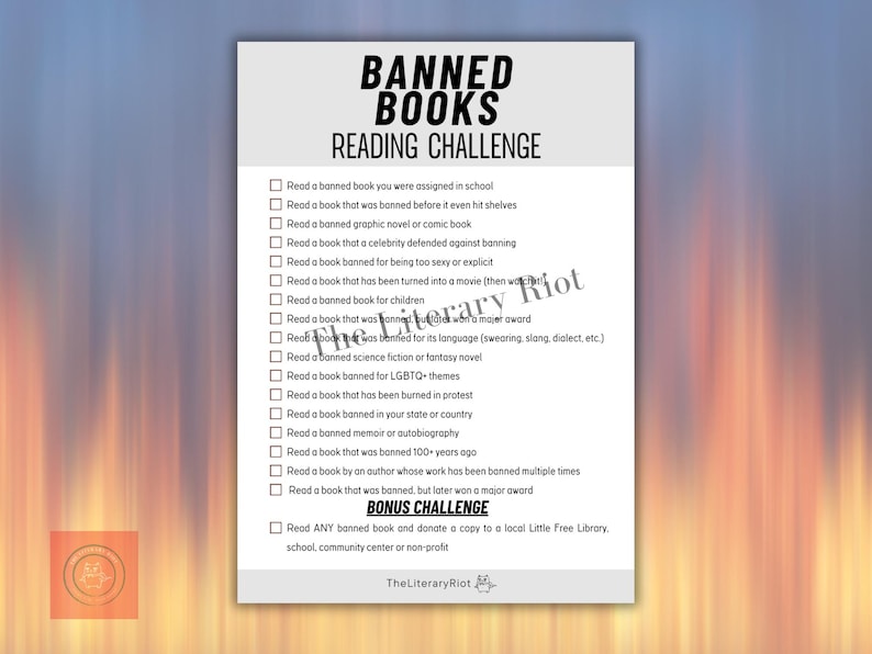 Banned Books Reading Challenge: Printable Tracker (digital Download) - Etsy