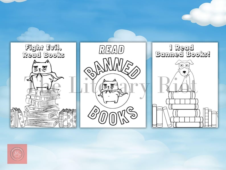 Banned Books Coloring Pages: Activist Art (digital Download) - Etsy