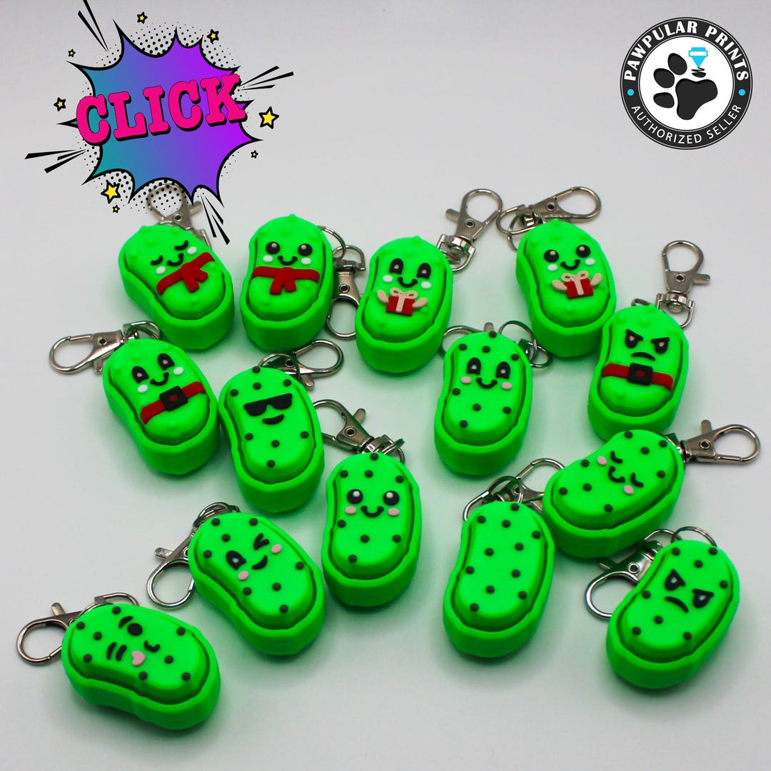 3D Printed Pickle Keychain - Assorted Options Available - Authorized ...
