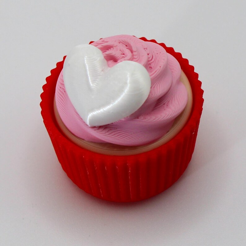 3D Printed Valentines Cupcake Clicky Keychain - Assorted Styles ...