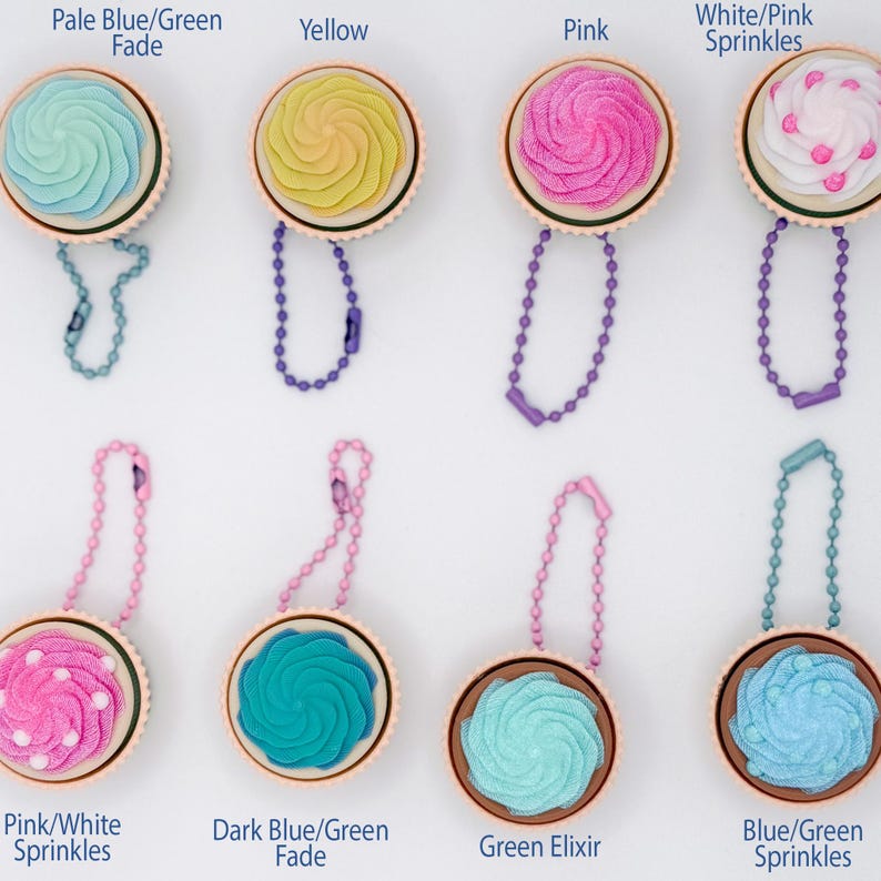 3D Printed Cupcake Clicky Keychain - Assorted Colors Available ...