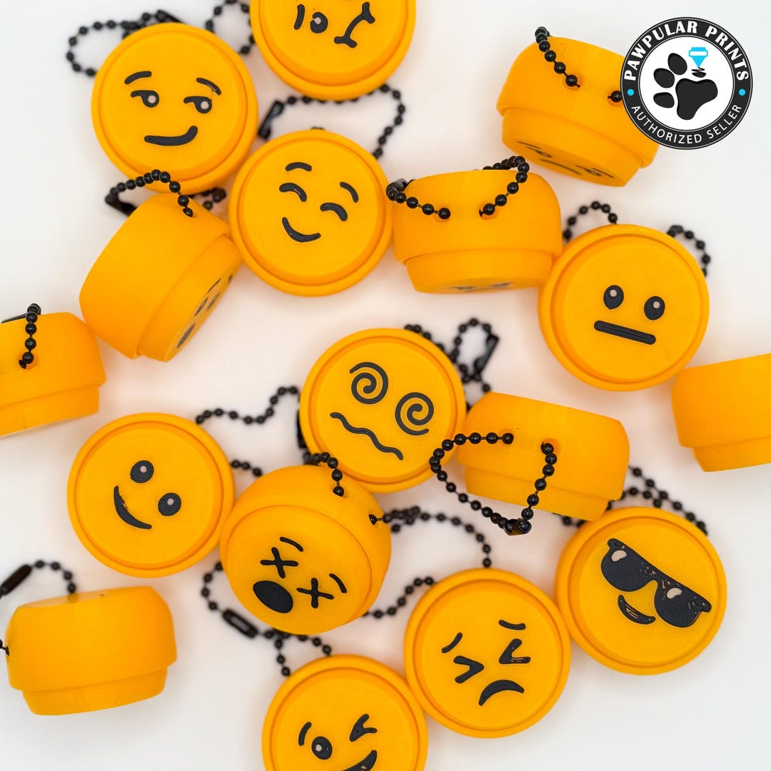 3D Printed Emoji Clicky Keychain - Assorted Expressions Available ...