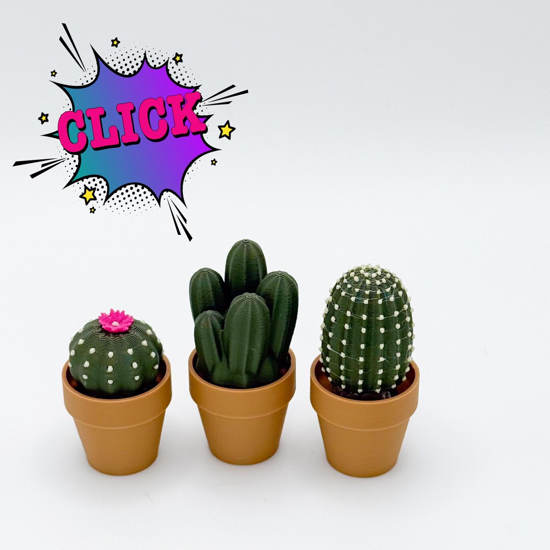 3D Printed Cactus Clicky - Set of 3 - Etsy