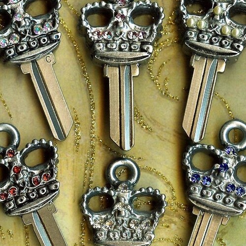 Queens Crown House Key With Swarovski Crystals - Etsy