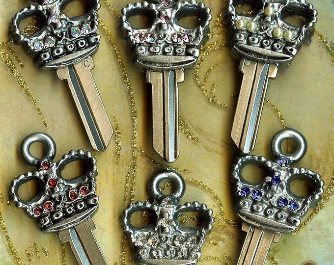 Queens Crown House Key With Swarovski Crystals - Etsy