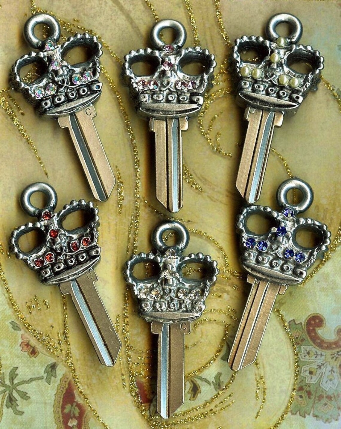 Queens Crown House Key With Swarovski Crystals - Etsy