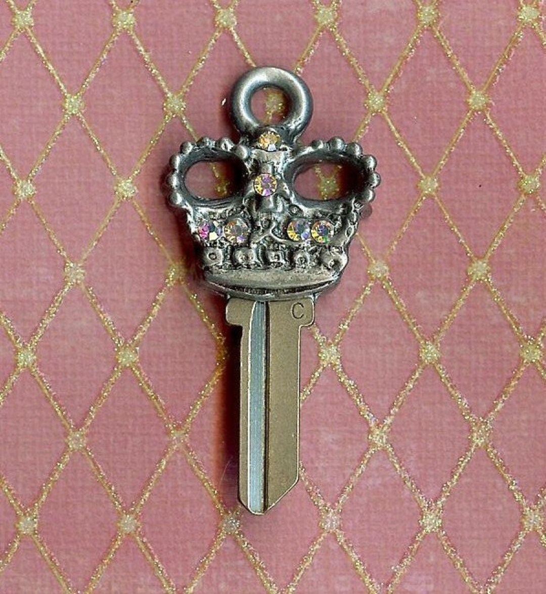 Crown House Key Blank, Queens Crown With Aurora Borealis Swarovski ...