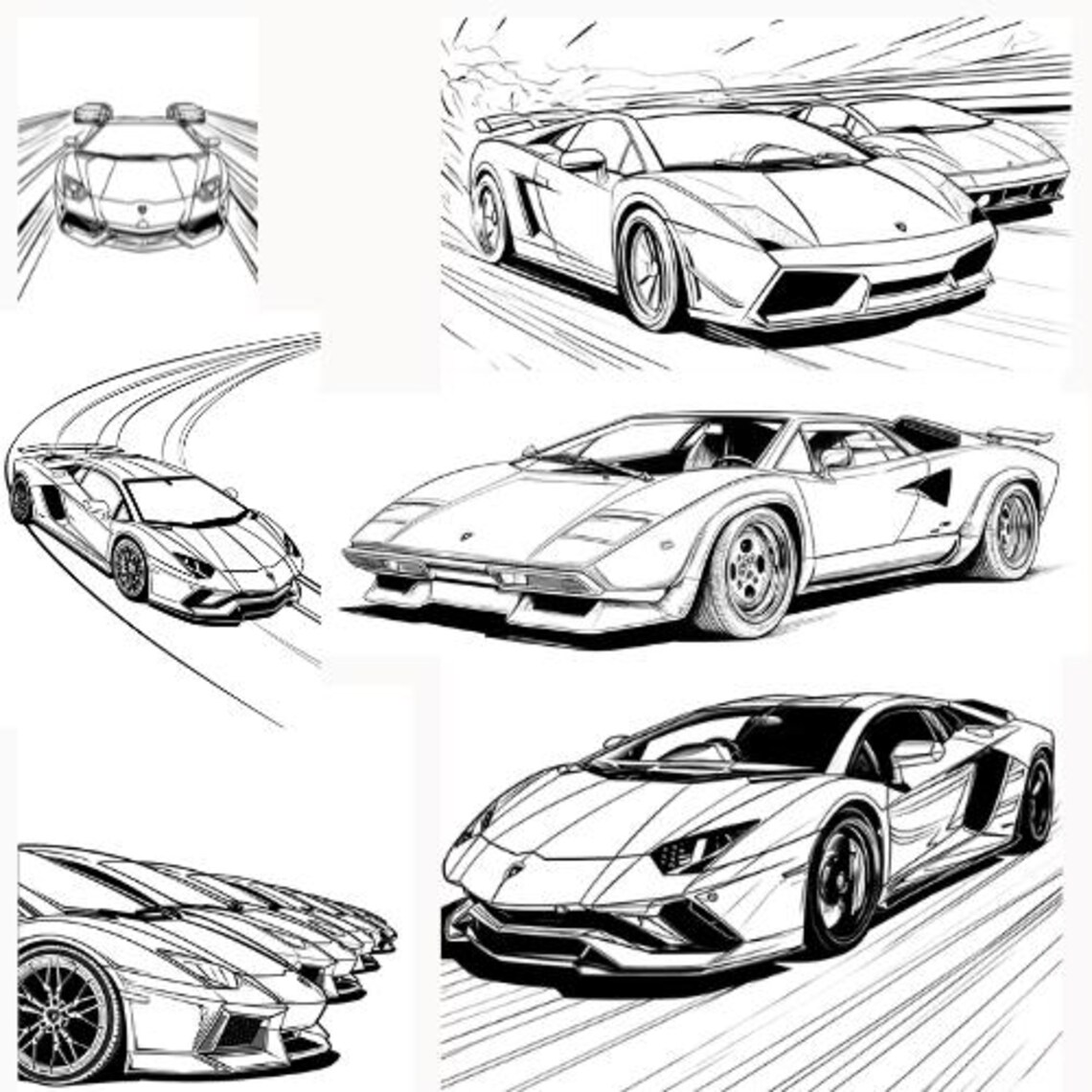 Lamborghini Coloring Book | Lambo Supercar Coloring Pages for Adults ...