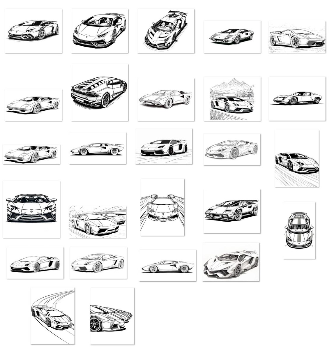 Lamborghini Coloring Book | Lambo Supercar Coloring Pages for Adults ...