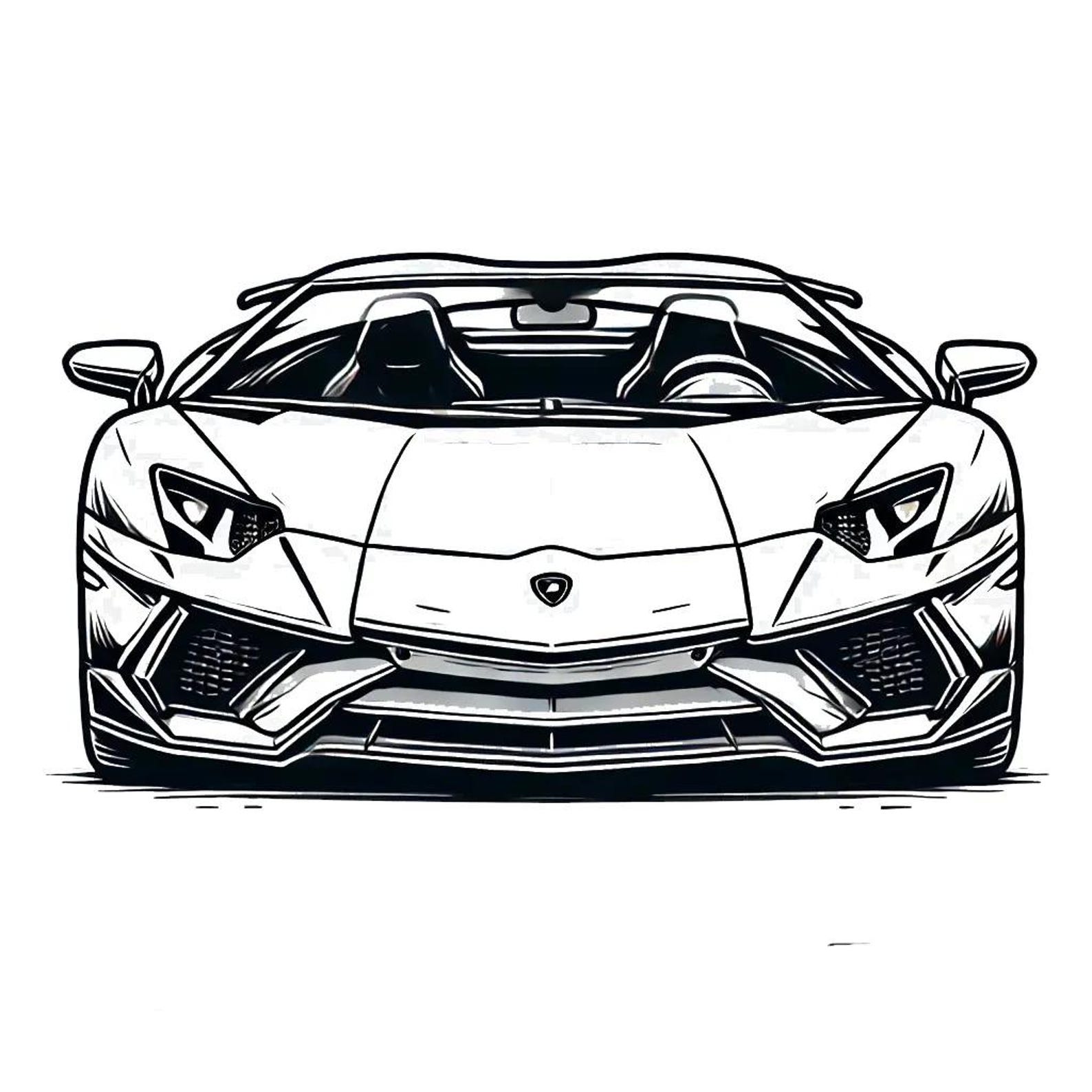 Lamborghini Coloring Book | Lambo Supercar Coloring Pages for Adults ...