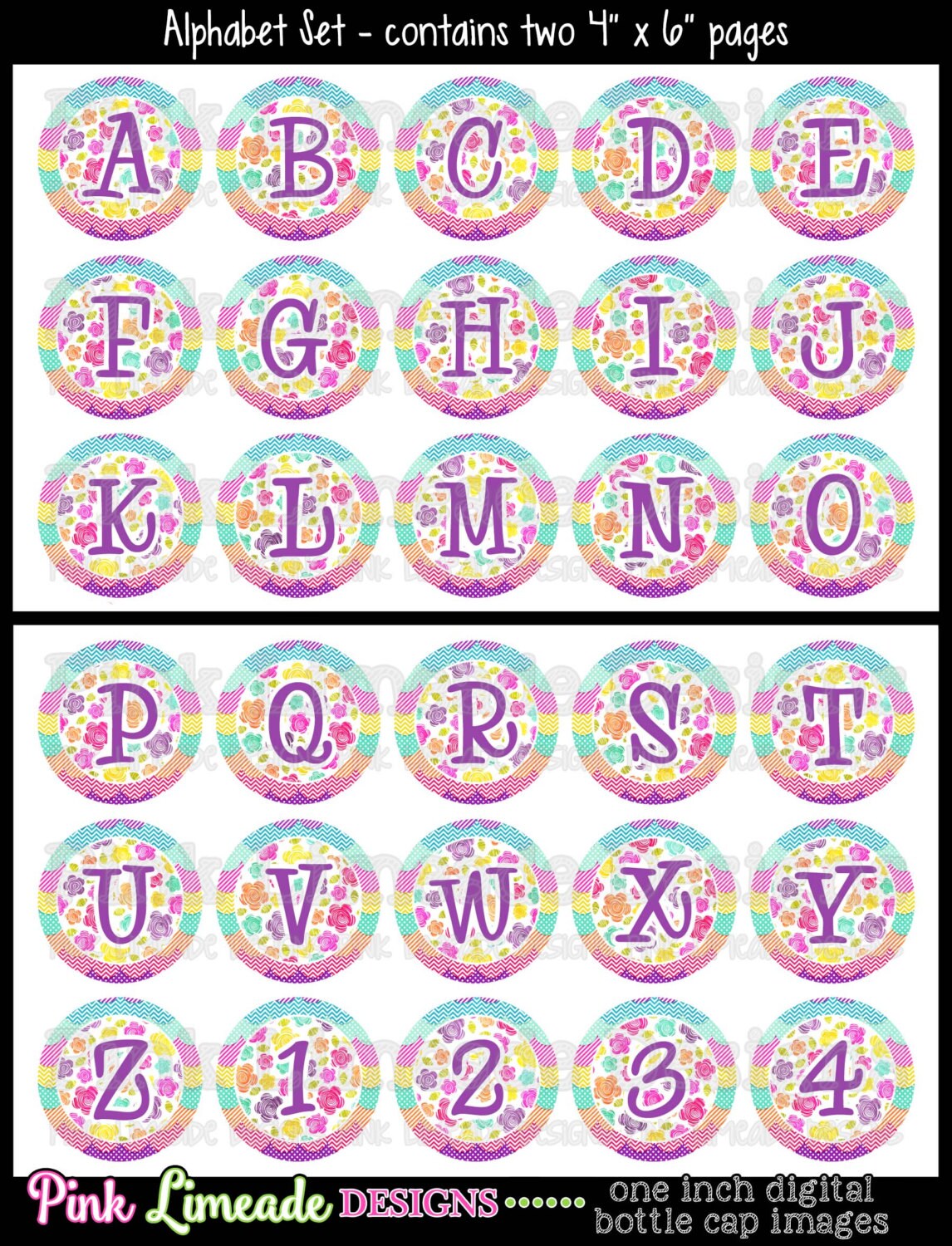 Happy Blossom Alphabet Set INSTANT DOWNLOAD 1 Bottle - Etsy