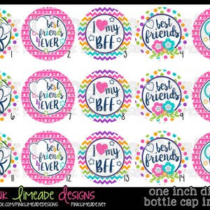 Best Friends - INSTANT DOWNLOAD 1" Bottle Cap Images 4x6 - 854 - Etsy