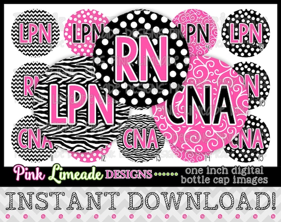 Nursing Titles Pink & Black INSTANT DOWNLOAD 1 | Etsy