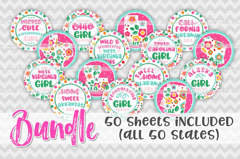 BUNDLE - States Series - 50 Sheets - Home Sweet Home Floral Cute ...
