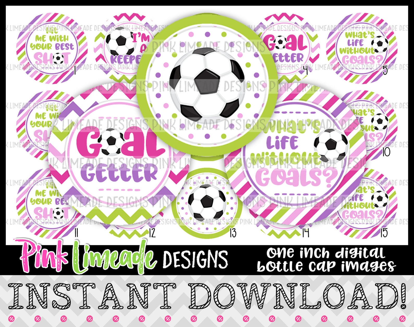 Goal Getter Pink Soccer Sayings Purple Green Pink Girls | Etsy