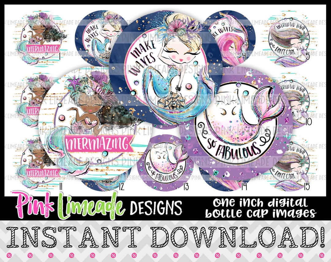 Mermazing - Sea Life Glitter Mermaid Pastel Summer- INSTANT DOWNLOAD 1 ...