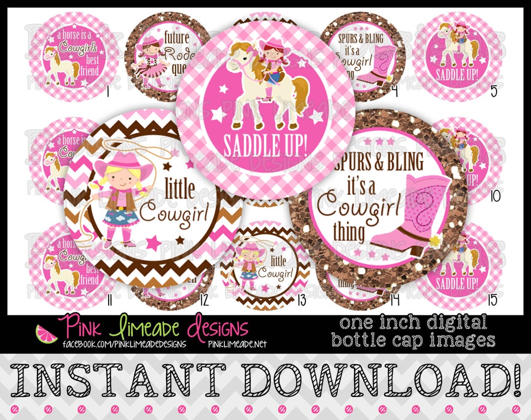 Spurs and Bling - INSTANT DOWNLOAD 1" Bottle Cap Images 4x6 - 805 - Etsy