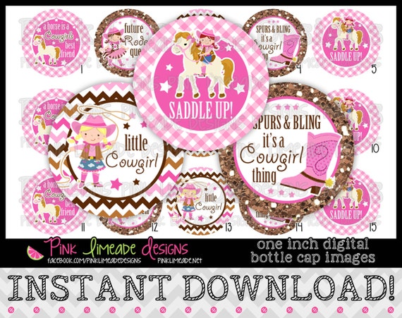 Spurs and Bling INSTANT DOWNLOAD 1 Bottle Cap Images | Etsy