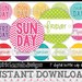 Days of the Week 2 - Chevron & Dots - INSTANT DOWNLOAD 1" Bottle Cap ...