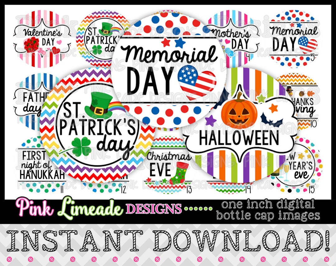 Holiday Mix - INSTANT DOWNLOAD 1" Bottle Cap Images 4x6 - 938 - Etsy