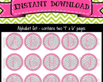 Pink & Houndstooth Alphabet Set INSTANT DOWNLOAD 1 | Etsy