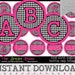 Pink & Houndstooth Alphabet Set INSTANT DOWNLOAD 1 | Etsy