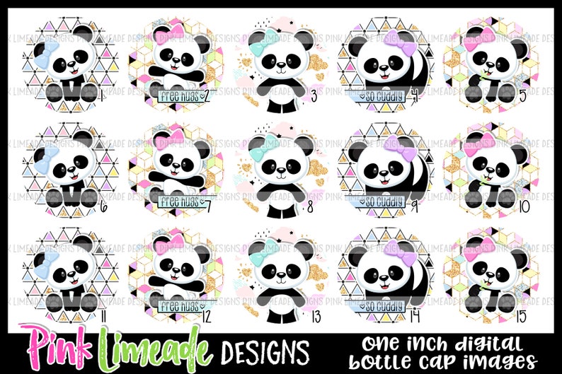 Girly Pastel Pandas Cute Panda Bears and Sayings INSTANT - Etsy
