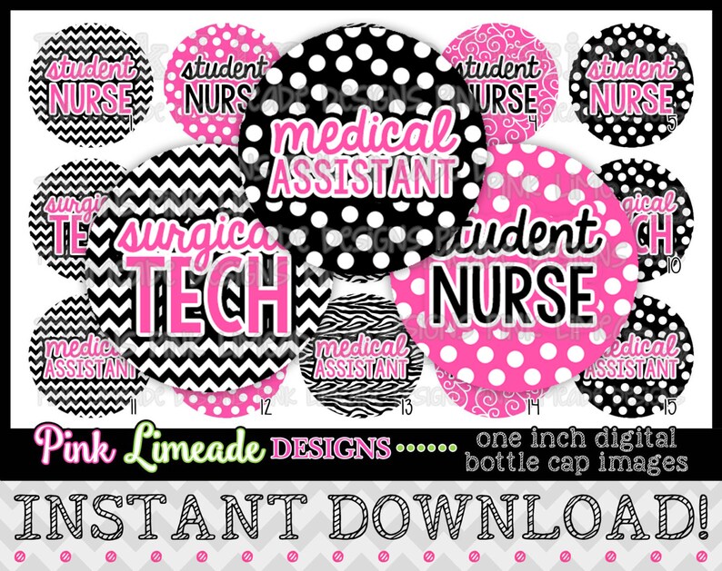 Medical Titles Pink & Black INSTANT DOWNLOAD 1 - Etsy