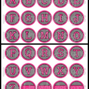 Pink & Houndstooth Alphabet Set INSTANT DOWNLOAD 1 | Etsy