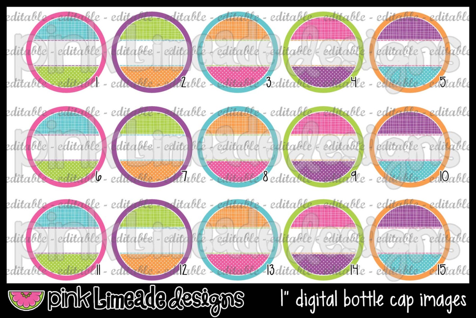 EDITABLE Fiesta Bright Girly Colors INSTANT DOWNLOAD - Etsy