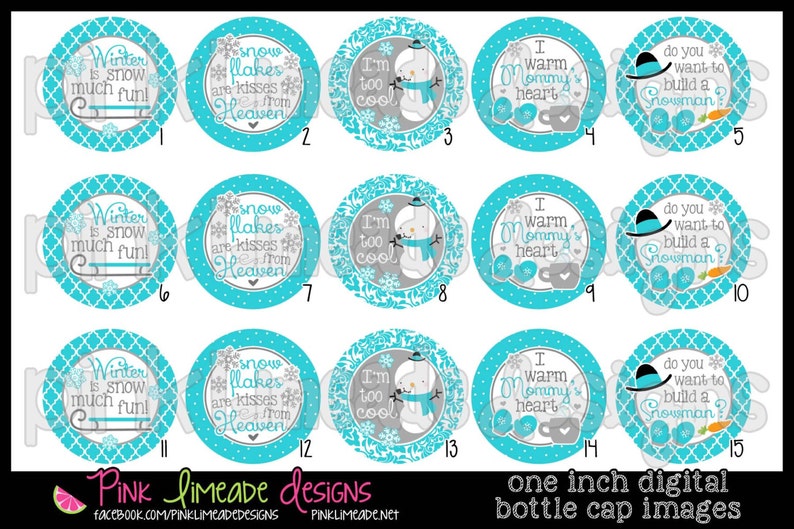 Too Cool - INSTANT DOWNLOAD 1" Bottle Cap Images 4x6 - 749 - Etsy