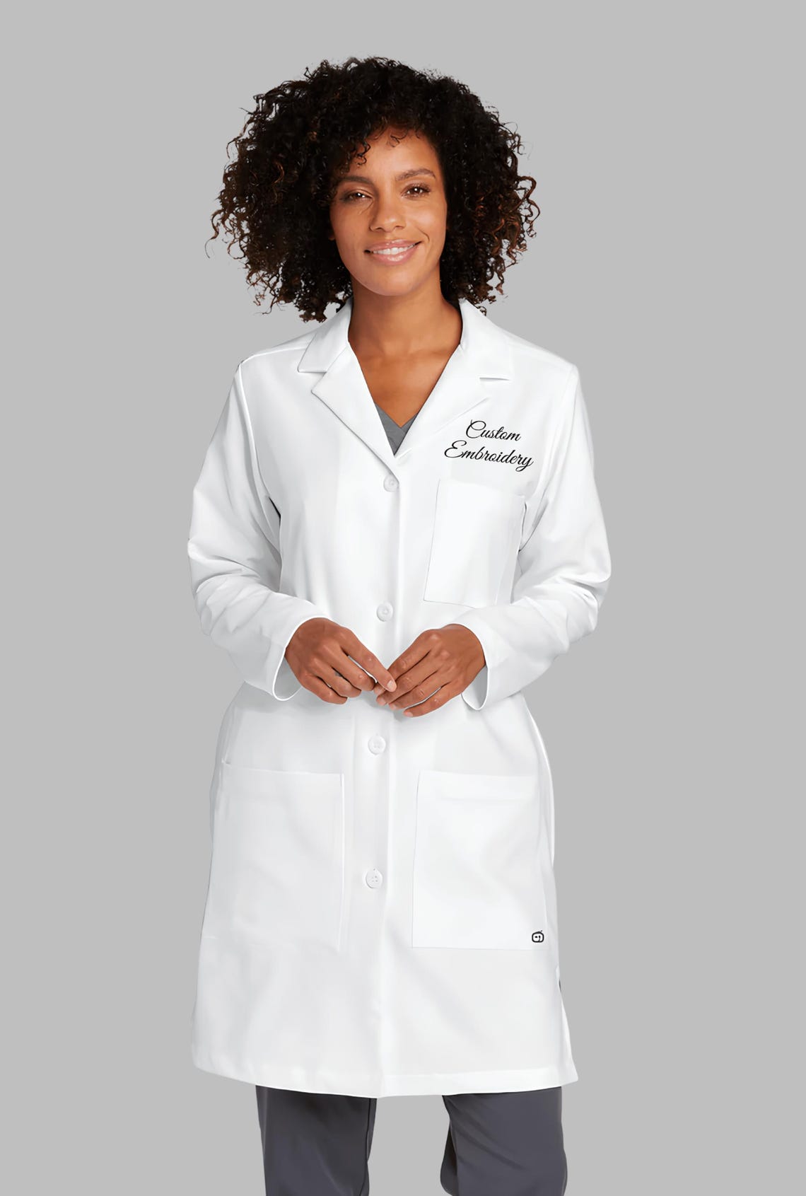 Custom Personalized Embroidered Lab Coat for Women, White Medical ...