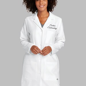 Custom Personalized Embroidered Lab Coat for Women, White Medical ...