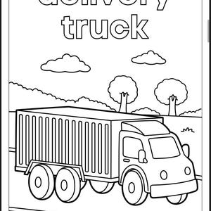 40x2 Pages Toddler Vehicle Coloring Book | Preschool Learning ...
