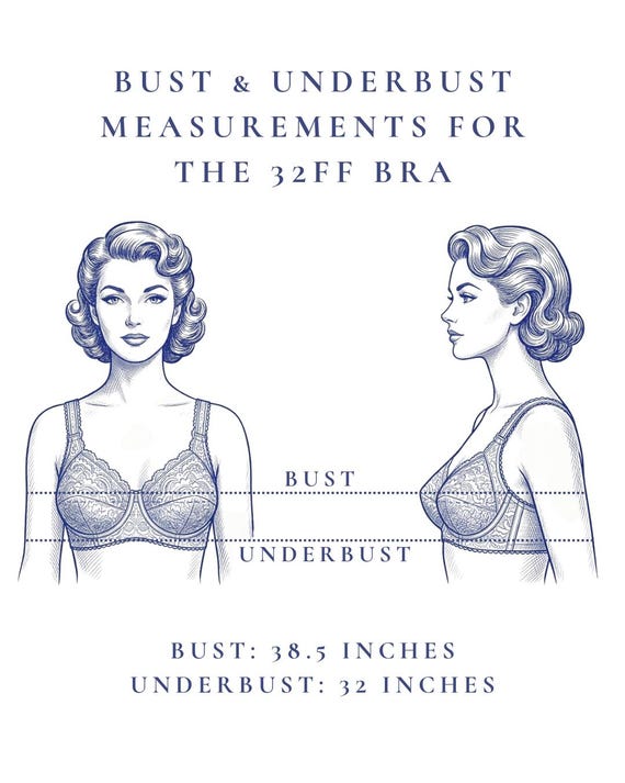 Vintage Bullet Bra | 32FF | Jeunique (048) - Gem